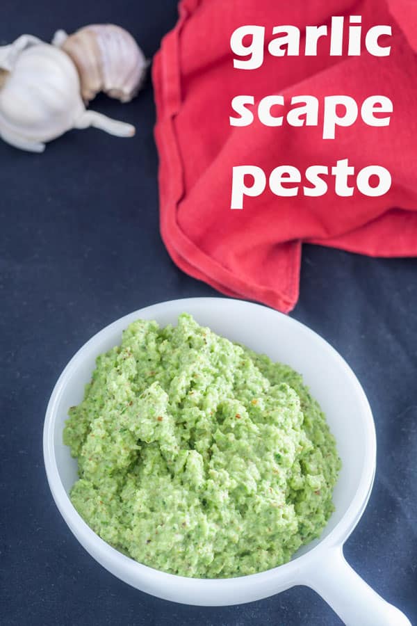 Garlic Scape Pesto - Easy, GF & Vegan! - Binky's Culinary Carnival