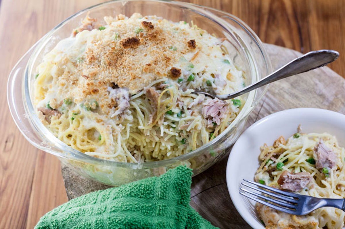 Spaghetti Casserole, for Leftover Turkey or Ham - Binky's Culinary Carnival