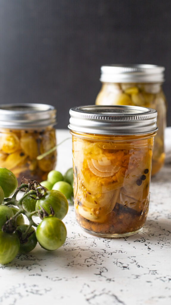 Pickled Green Tomatoes- Quick Canned or Shelf Stable - Binky's Culinary ...