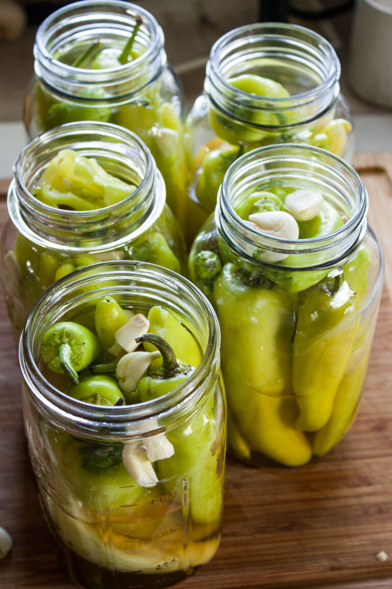 Easy Hot Pickled Peppers -Binky's Culinary Carnival